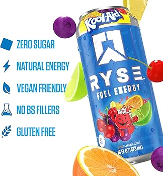 RYSE Fuel Energy Drink - Kool-Aid Tropical Punch (12 x 473mL) (Can Dep ...