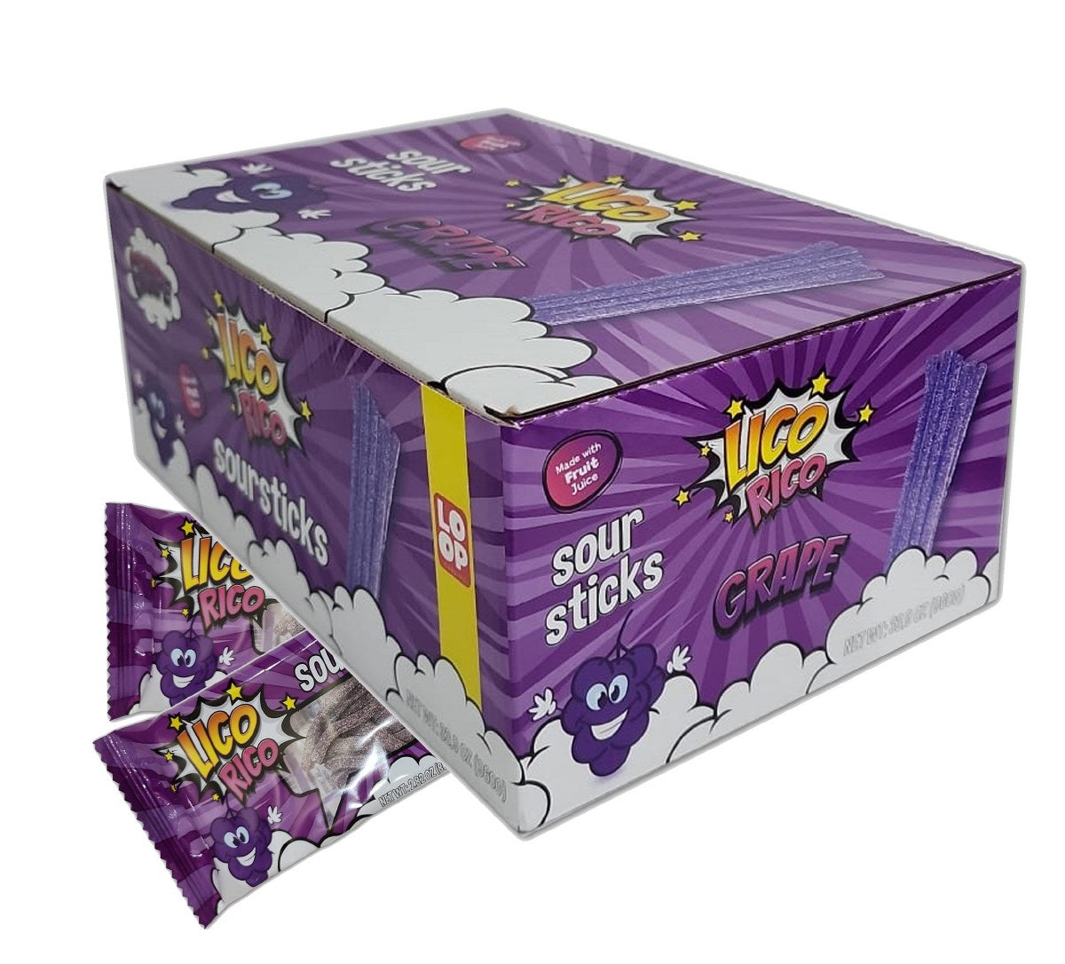 Lico Rico - Sour Sticks (12 x 80g) | Quecan Distribution