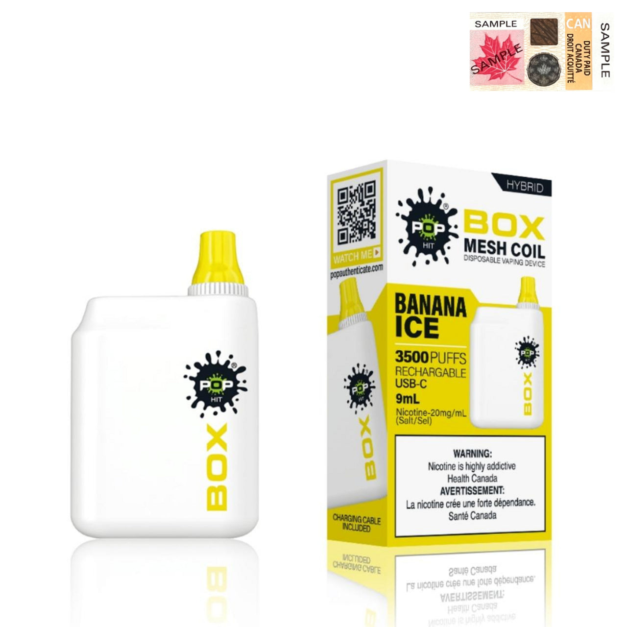 Pop Hit Box - Mesh Coil Hybrid 3500 Puffs - Single (20mg/ml) (STAMPED ...