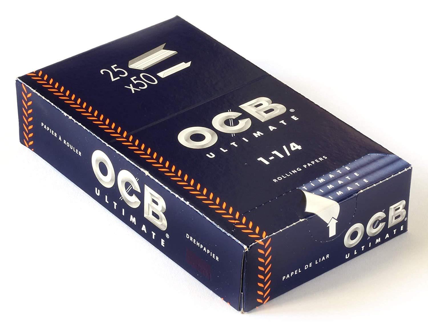 OCB Ultimate 1 1/4 Rolling Paper (Box of 25 Booklets) | Quecan Distribution