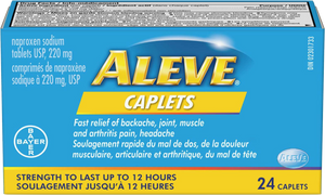 Aleve Caplets Naproxen Sodium Caplets USP 220MG 24ct (Box of 6 ...
